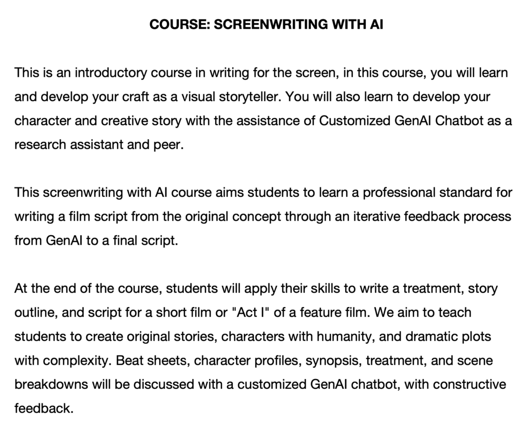 Course: Screenwriting with AI - Screenwriting with AI